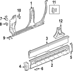 2022-2025 GMC Inner Rocker Upper Bracket 84877744 GM | GMPartsDirect.com