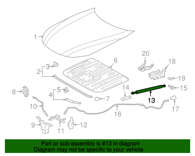 2018-2024 Lexus Support Strut 53440-0W400 | OEM Parts Online