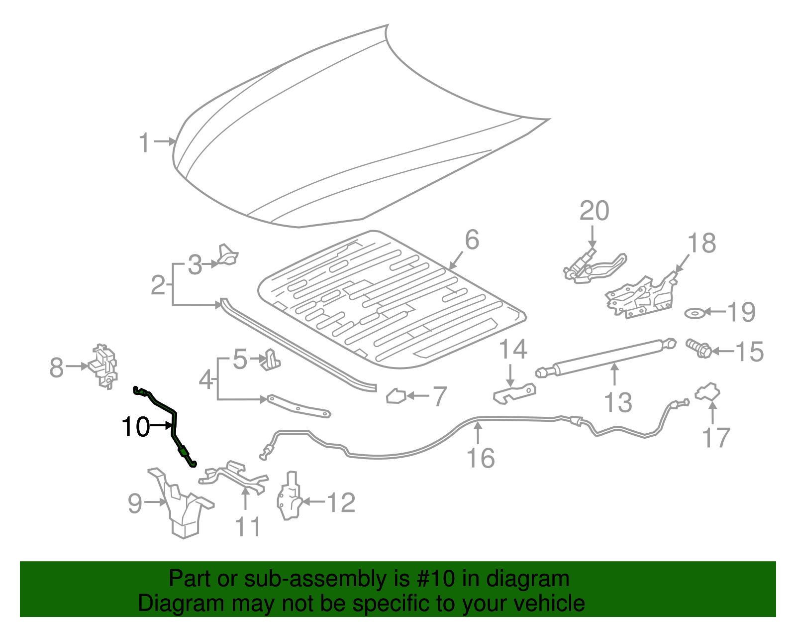 53610-11010 - High-Quality Hood Release Cable for 2018-2024 Lexus ...