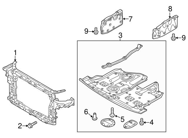2013-2018 Hyundai Santa Fe Sport Under Cover 29110-4Z000 | QuirkParts