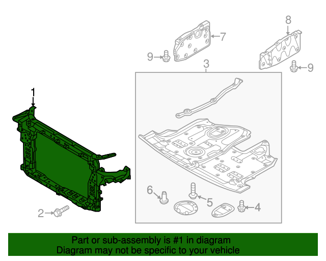 2013-2018 Hyundai Santa Fe Sport Radiator Support 64101-4Z000 | OEM ...