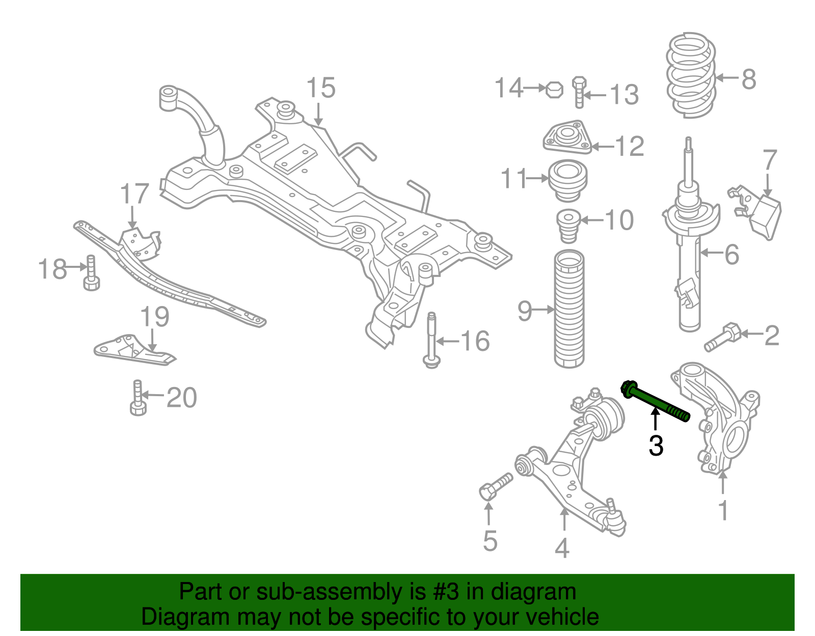 9YA0-2A-225 - Disc Brake Caliper Bracket Mounting Bolt - 2004-2020 ...