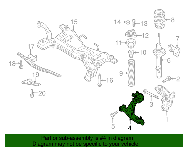 2010-2013 Mazda 3 Lower Control Arm BBM2-34-350A | RealMazdaParts.com