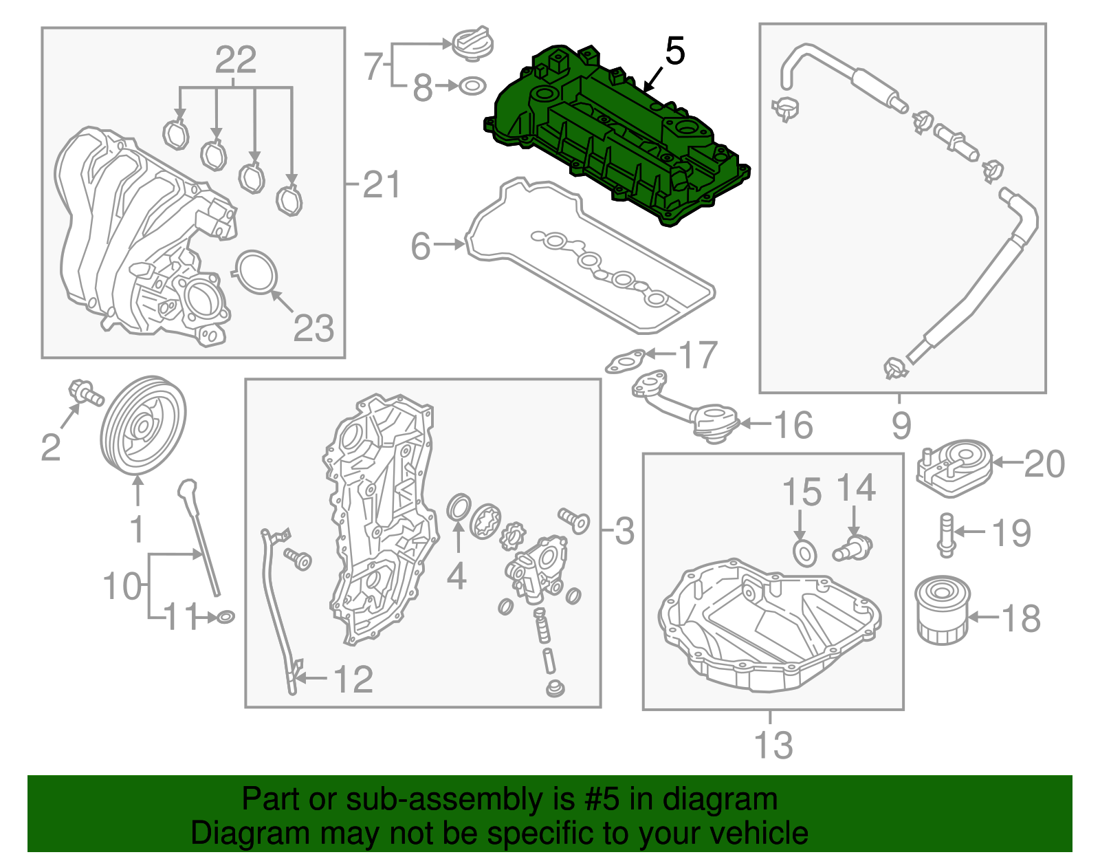 2017-2025 Hyundai Valve Cover 22410-03HA0 | Hyundai Wholesale Direct