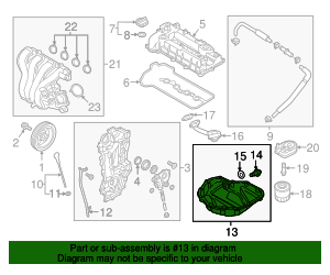 Genuine Oil Pan for 2017-2022 Hyundai | Part# 21510-03HA0 | Hyundai OEM ...