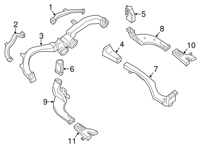 27860-3TA0A - Center Duct 2013-2018 Nissan Altima | Nissan Parts ...