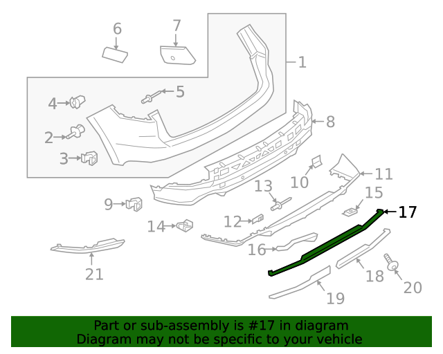 2019-2024 Porsche Cayenne Lower Molding 9Y0-807-649-OK1 | OEM Parts Online