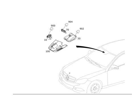 Sensors, Camera and Switches Behind Windshield for 2015 Mercedes-Benz C ...