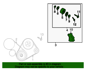 Genuine Belt Tensioner for 2007-2012 Hyundai Elantra | Part# 97704 ...
