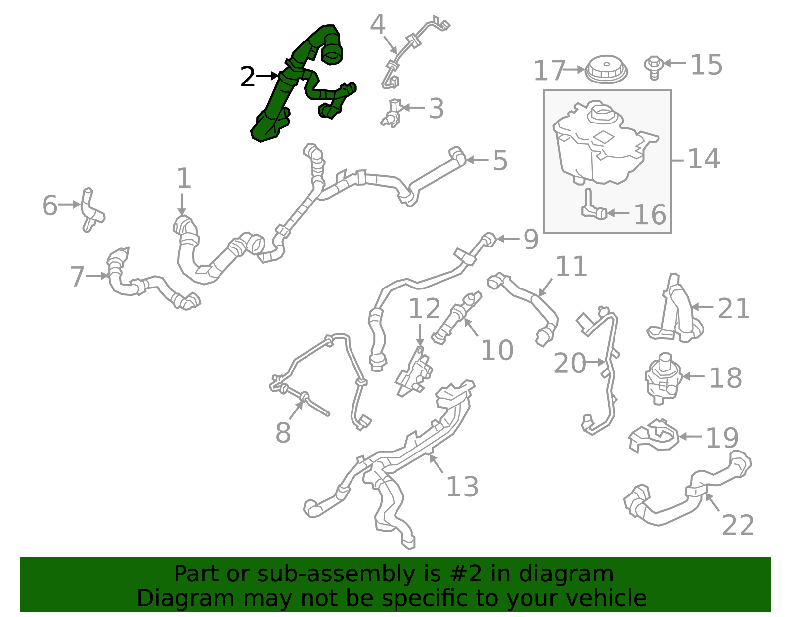 2018-2024 Jaguar Radiator Coolant Hose T2H34498 | JaguarParts.com