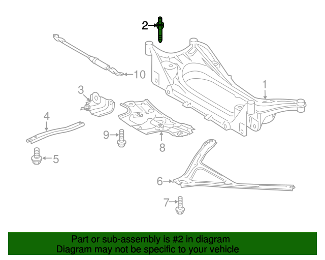 90951-01006 - Suspension Cross-Member Bolt - 2014-2023 Lexus | MyLexusParts