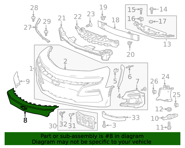 84522381 - Front Bumper Guard Panel 2019-2020 Chevrolet Camaro ...