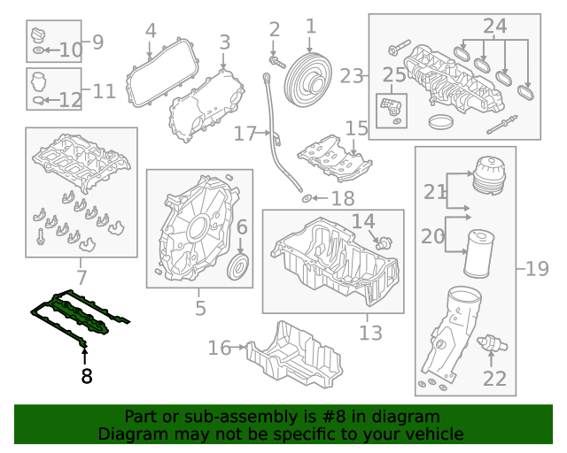 2018-2024 Land Rover Engine Valve Cover Gasket LR091765 ...