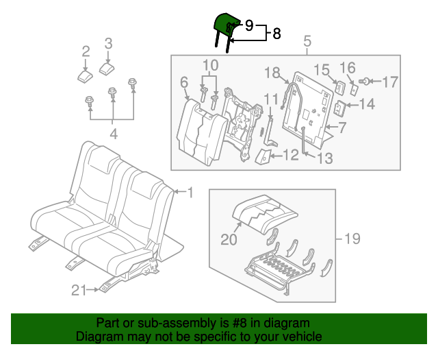 C250-88-340-02 - Headrest - 2006 2007 Mazda 5 | Werner Mazda Parts