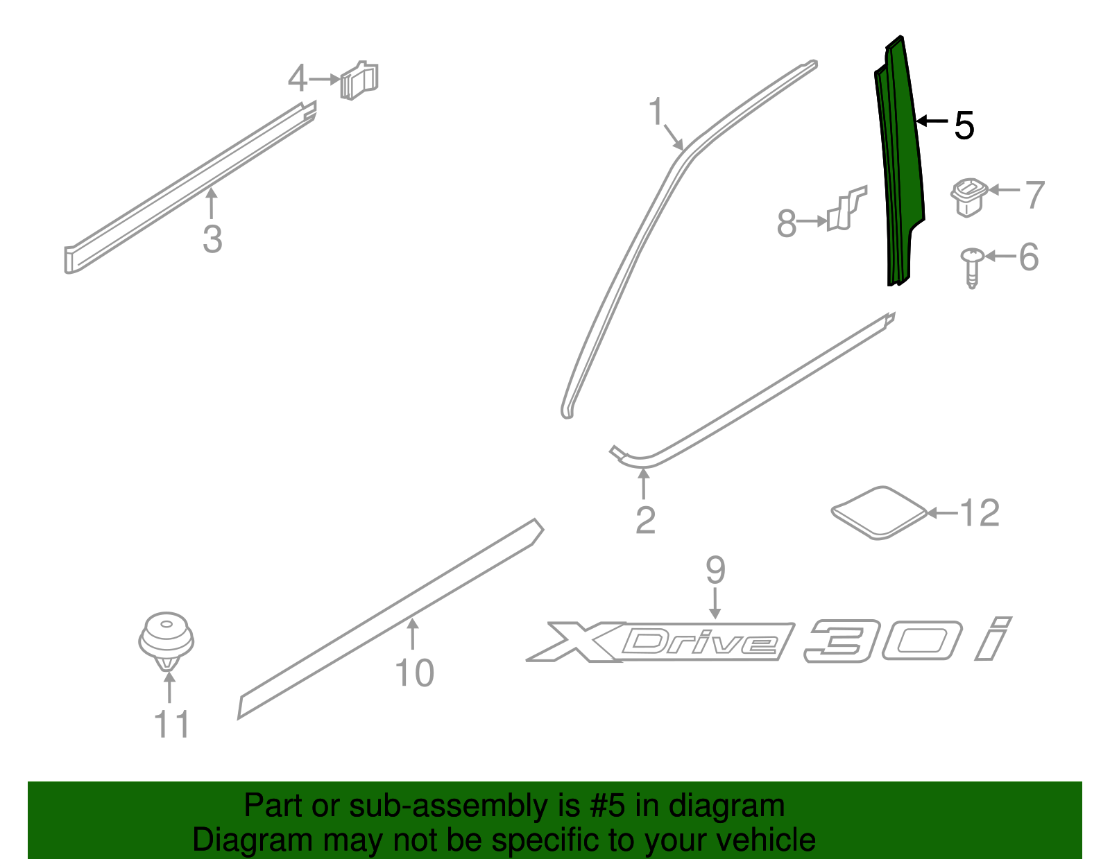 51337410022 - 2018-2024 BMW X3 Applique Panel (51-33-7-410-022) | BMW ...