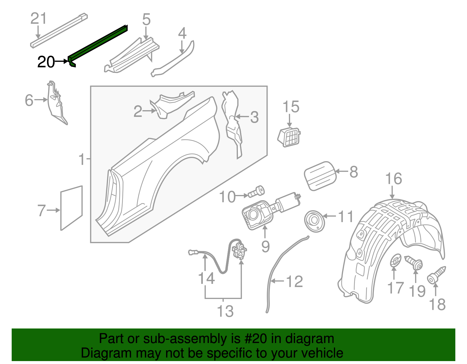 8F0-853-763-F-1L1 - Quarter Panel Molding 2013-2015 Audi RS5 | Audi OEM ...
