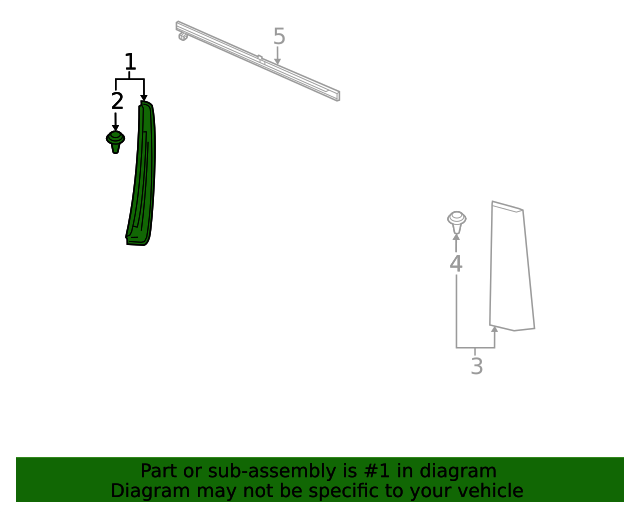 2021-2024 GM Front Molding 85136436 GM | GMPartsDirect.com