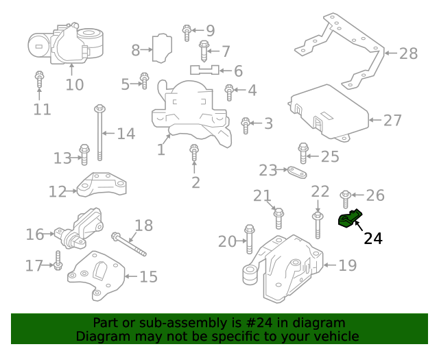 2019-2020 Infiniti QX50 Center Mount Lower Bracket 11238-5NA0A ...