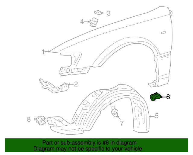 1990-2021 Toyota Rocker Molding Grommet 90189-06006 | Group 1 Auto Parts
