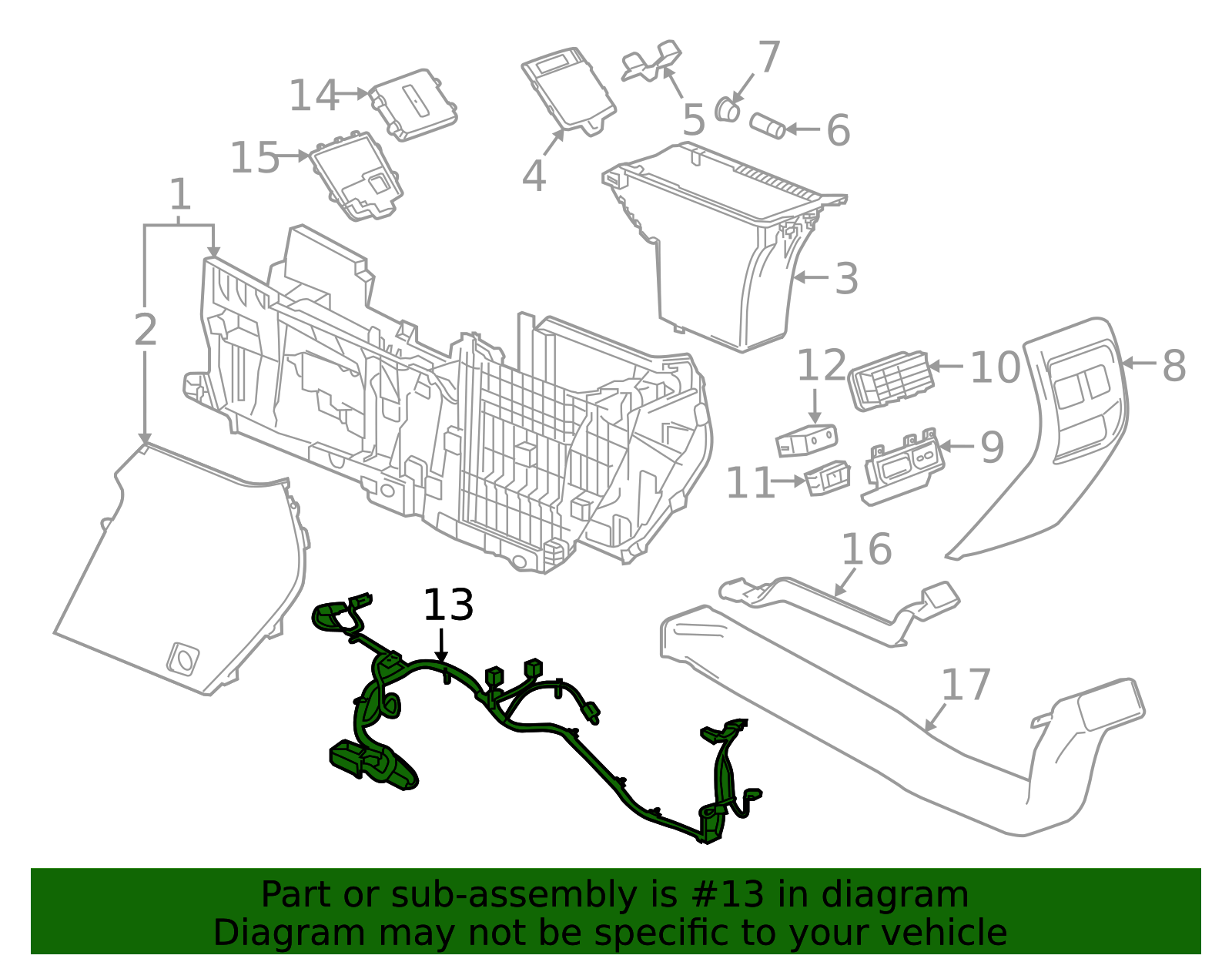84772939 - 2020-2023 Cadillac XT4 - Front Floor Console Wiring Harness ...