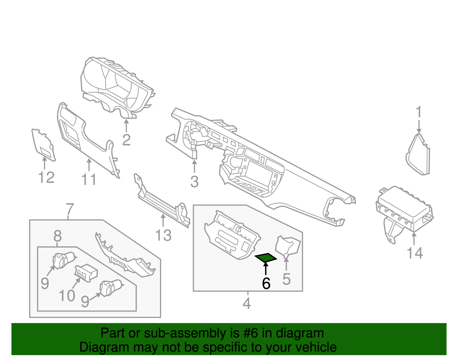 2012-2015 Kia Rio Console Mat 84748-1W000 | Retail Performance Auto Parts