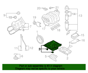 2009 Audi A4 Quattro Engine Oil Pan 06E-103-601-N | Audi USA Parts