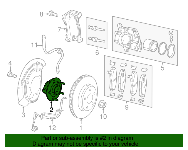 2017-2021 Jeep Compass Hub & Bearing 68264532AB | TascaParts.com
