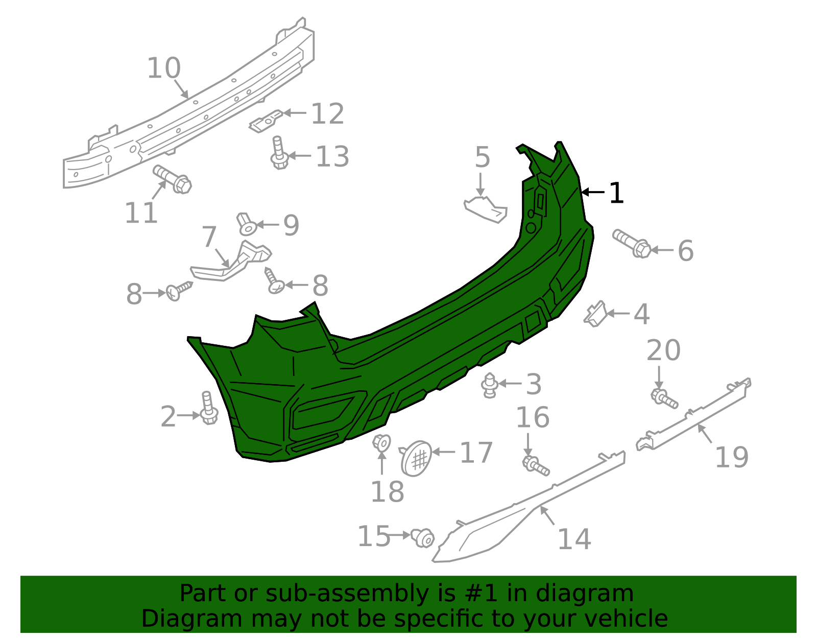 6410F479 - Bumper Cover 2020-2024 Mitsubishi Outlander Sport ...