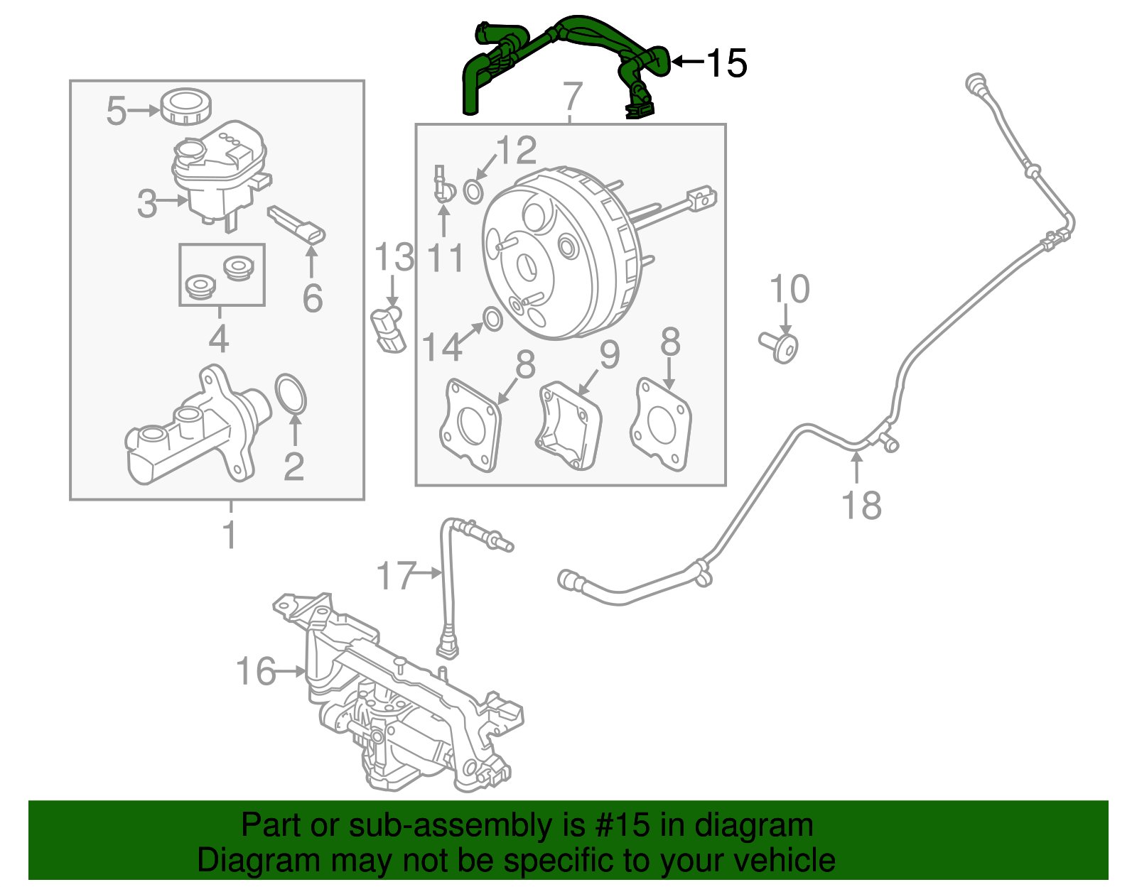 GB5Z-9C490-A - Brake Vacuum Hose 2014-2019 Ford | Big 3 Auto Parts
