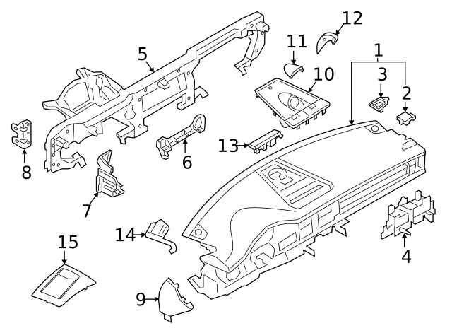 971-857-303-OA6 - Instrument Panel Cover Cap 2017-2023 Porsche Panamera ...