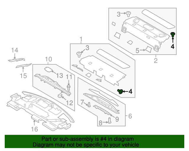 2017-2023 Ford Upper Center Pillar Trim Retainer Clip W710338-S451 ...