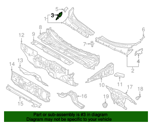 2007-2023 Mitsubishi Cowl Grille Side Extension 7405A064 | Auto Parts