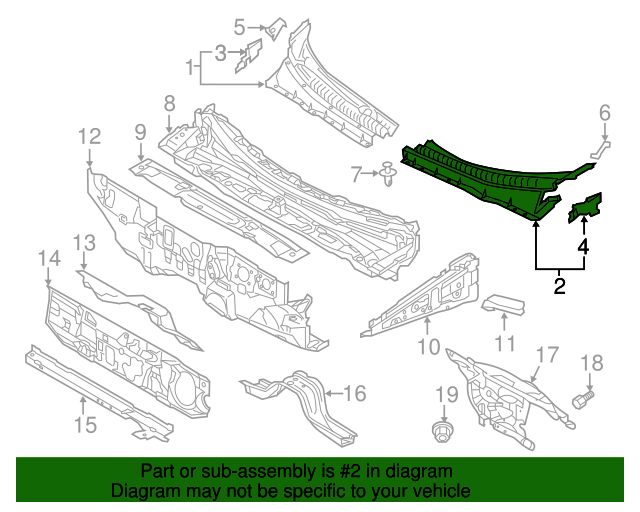 Genuine OEM Garnish, Front Deck, Left-hand Part# 7405A435 Fits 2007 ...