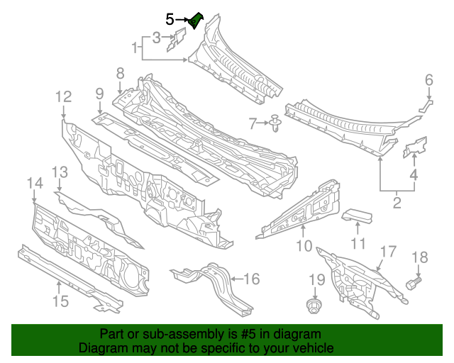 2011-2024 Mitsubishi Outlander Sport Cowl Grille Cover 7405A368 ...