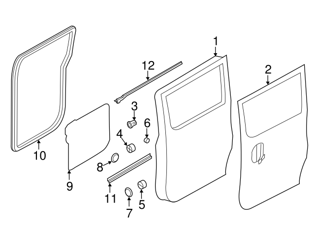 19316705 GM Driver Side Rear Door | GM Parts Store