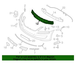 2014-2016 Hyundai Equus Bumper Impact Absorber 86520-3N710 ...