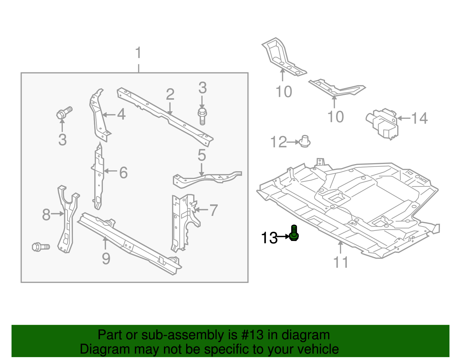 901000365 - Radiator Support Splash Shield Bolt - 2003-2021 Subaru ...