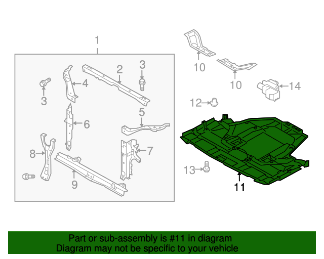 2010-2014 Subaru Outback Under Cover 56410AJ00B | Subaru Parts Guys
