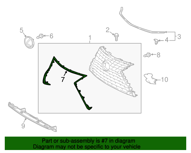 53121-78090 - Finish Molding - 2018-2021 Lexus | DiscMonster