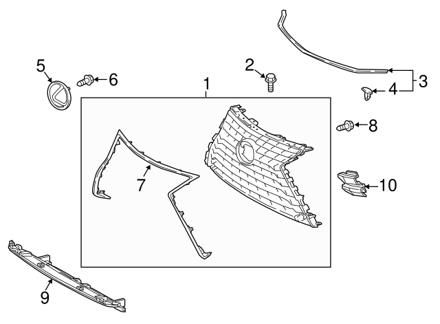 53101-78230 - Grille Assembly 2020-2021 Lexus | Longo Lexus Parts