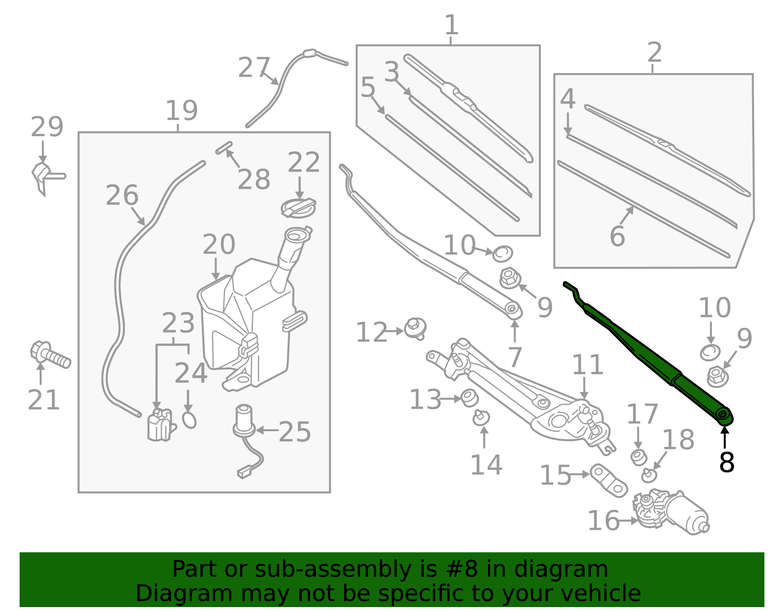 Hyundai - 98311-J3000 - Wiper Arm - 2019-2022 Hyundai | OEM Hyundai ...