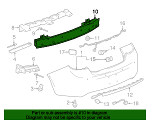 2012-2017 Buick Verano Rear Bumper Impact Bar 12775084 | Auto Parts Express