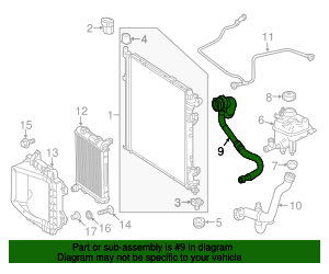 166-500-53-00 - Radiator Coolant Hose 2012-2019 Mercedes-Benz ...