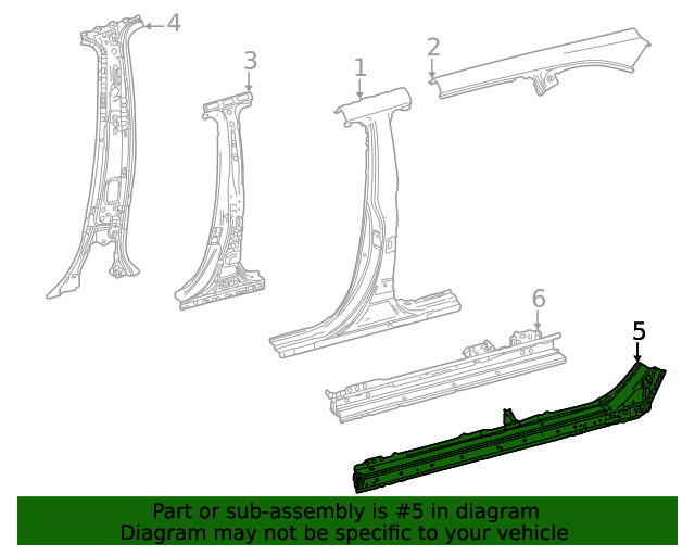 2020-2023 Toyota Highlander Rocker Panel 61401-0E906 | Toyota Express Parts