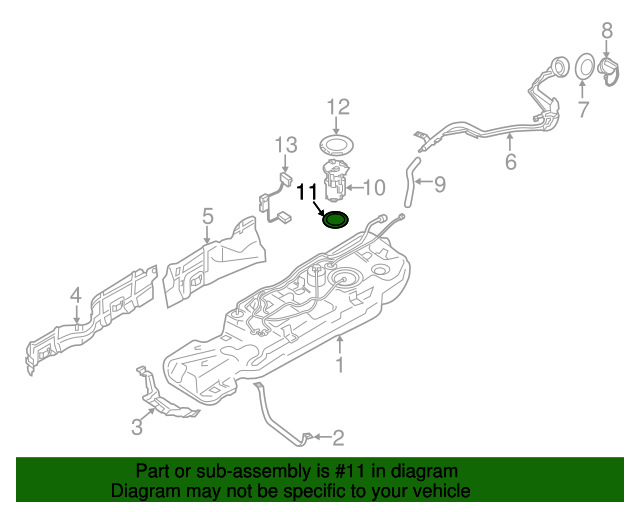 2013-2020 Infiniti Fuel Pump Assembly Seal 17342-1HJ0A | OEM Parts Online