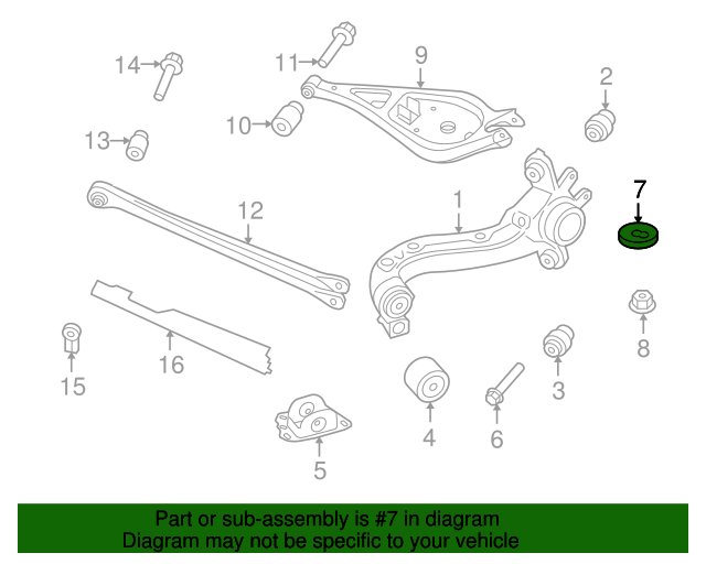 33303411796 - 2004-2022 BMW Ft Lateral Arm Adjust Cam (33-30-3-411-796 ...