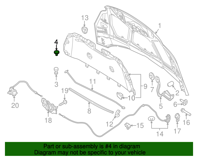 Genuine OEM Ford Part - Hood Bumper W715764-S300 | Genuine OEM Ford ...