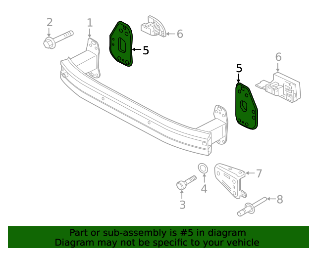 2019-2020 Fiat 500X Front Rail End - Passenger Side (RH) 68439290aa ...