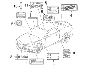 2019-2022 Chevrolet Camaro Air Conditioning Refrigerant Charge Label ...