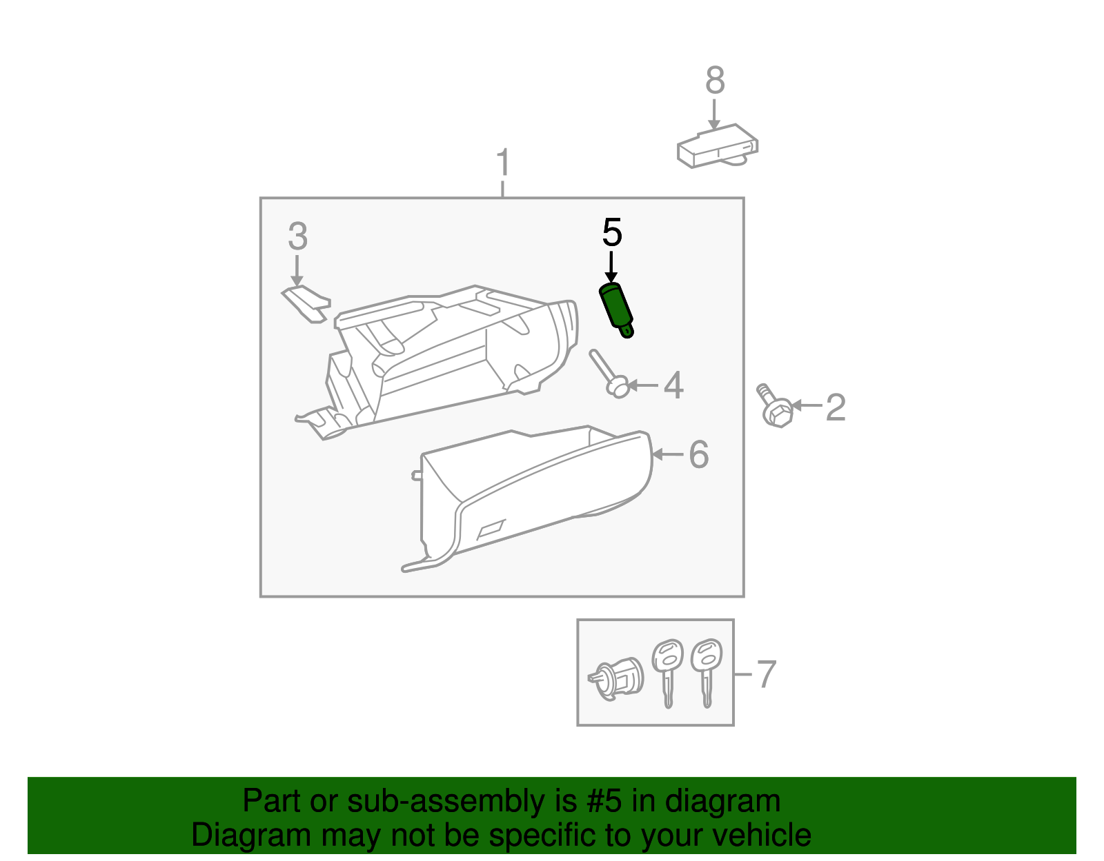 2008-2013 Toyota Highlander Glove Box Assembly Damper 55557-0E020 ...